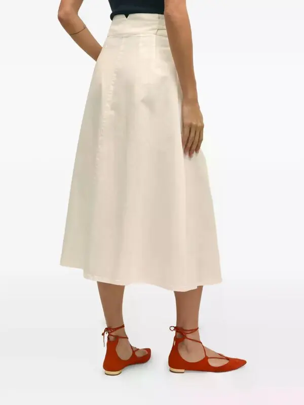 Brooks Brothers High-waisted Pleated Midi Skirt With Buckle Detail