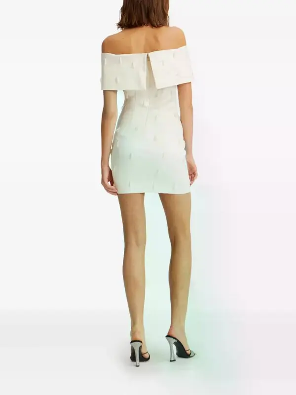ROTATE BY BIRGER CHRISTENSEN Off-shoulder Beaded Minidress
