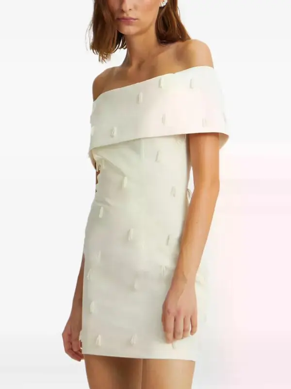 ROTATE BY BIRGER CHRISTENSEN Off-shoulder Beaded Minidress