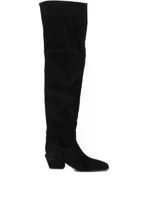 Paris Texas Suede Knee-high Boots - Black