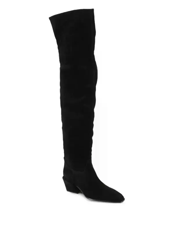 Paris Texas Suede Knee-high Boots - Black