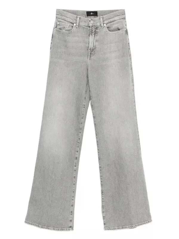 7 For All Mankind Lotta High-waisted Wide-leg Jeans - Grey