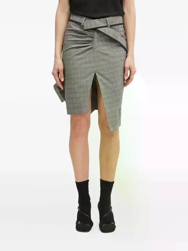 Ottolinger Belted Check-print Skirt - Grey
