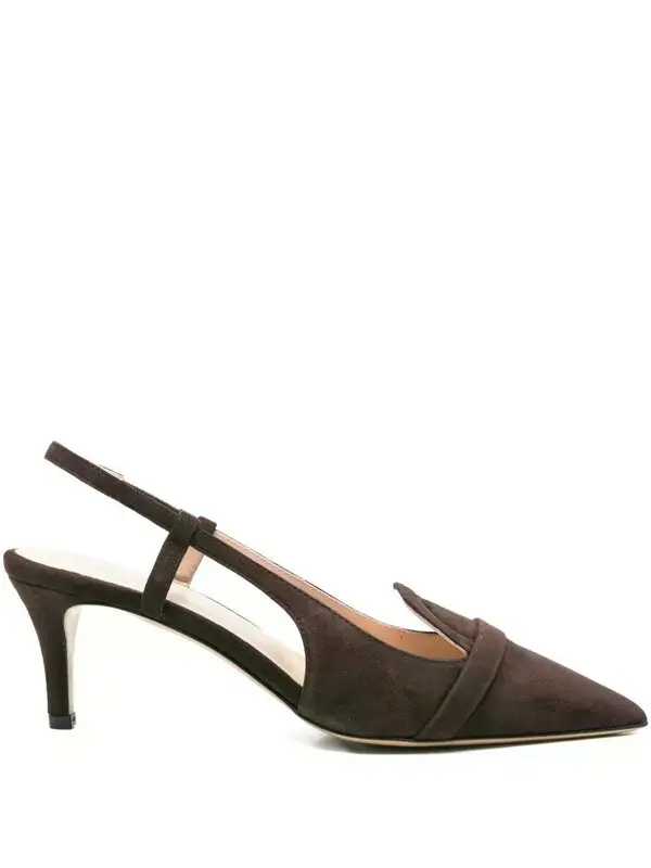 P.a.r.o.s.h 70mm Pointed-toe Slingback Pumps - Brown