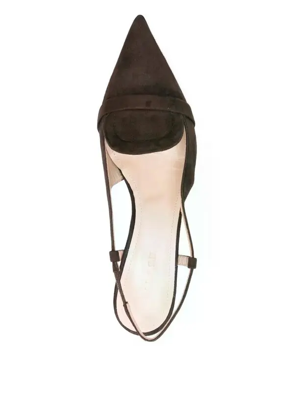P.a.r.o.s.h 70mm Pointed-toe Slingback Pumps - Brown