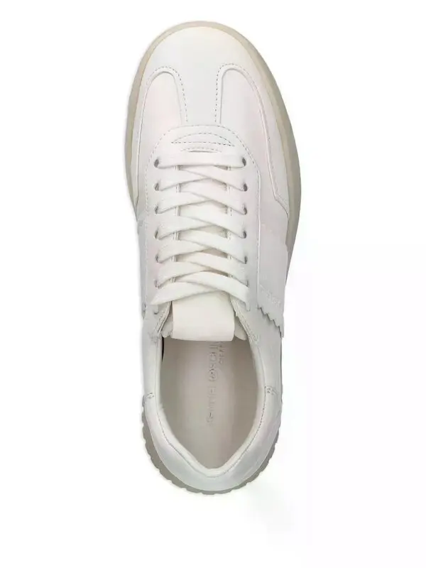 KENNEL&SCHMENGER Leather Lace-up Sneakers With Scalloped Trim - White