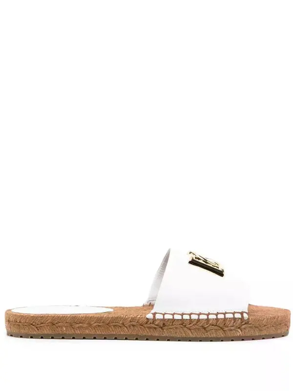 Dolce & Gabbana Dg Logo Espadrille Slides - White