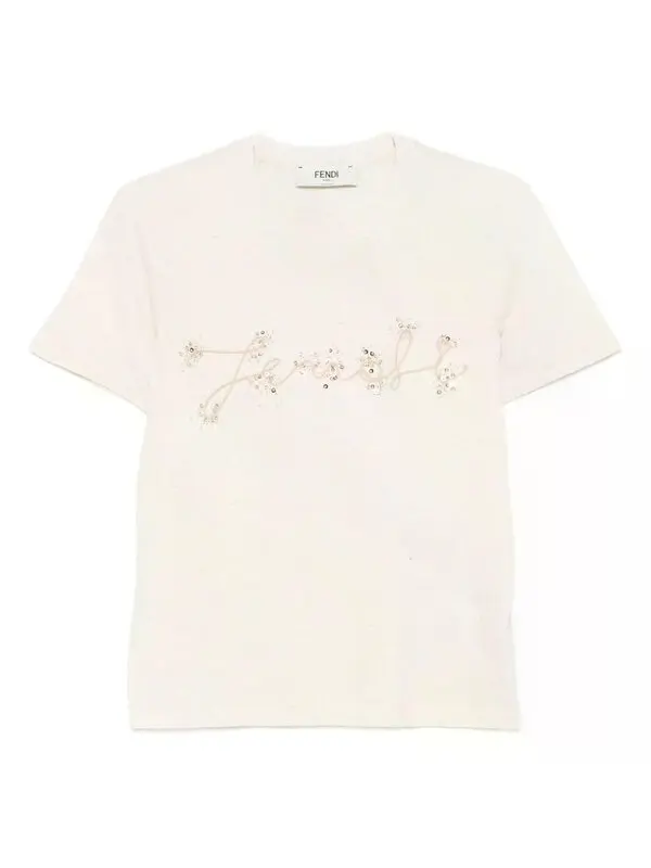 Fendi Sequin-embellished Logo T-shirt