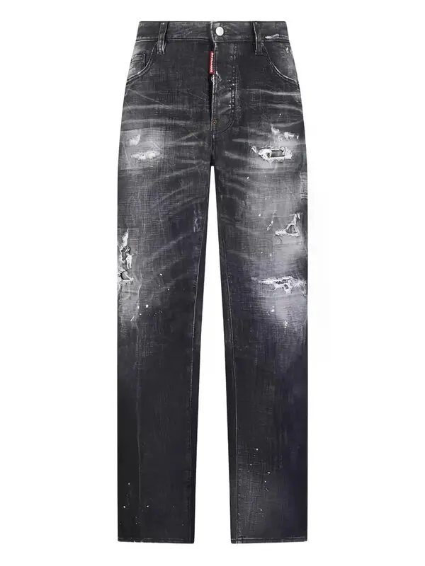 Dsquared2 Distressed Straight-leg Jeans - Black