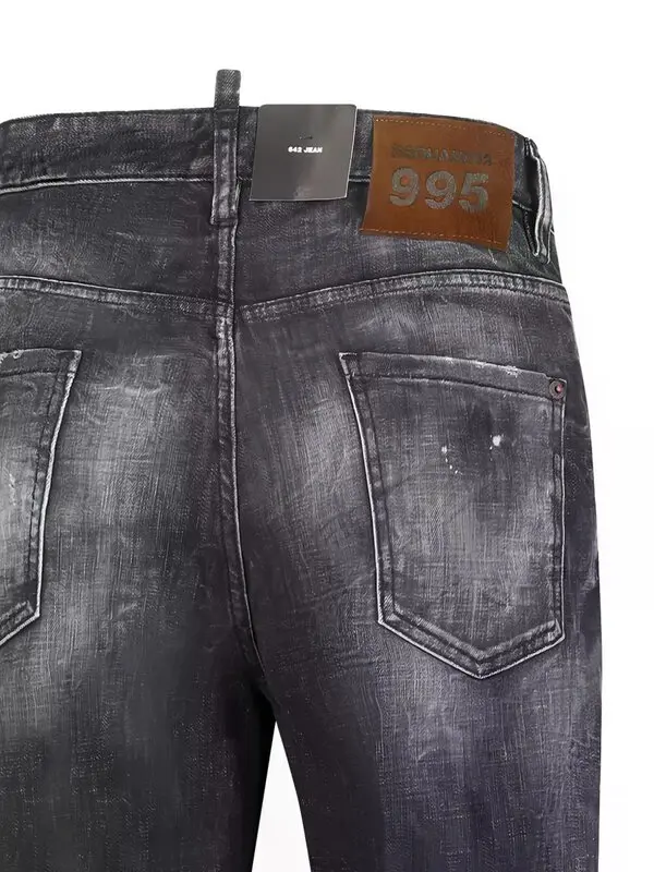 Dsquared2 Distressed Straight-leg Jeans - Black