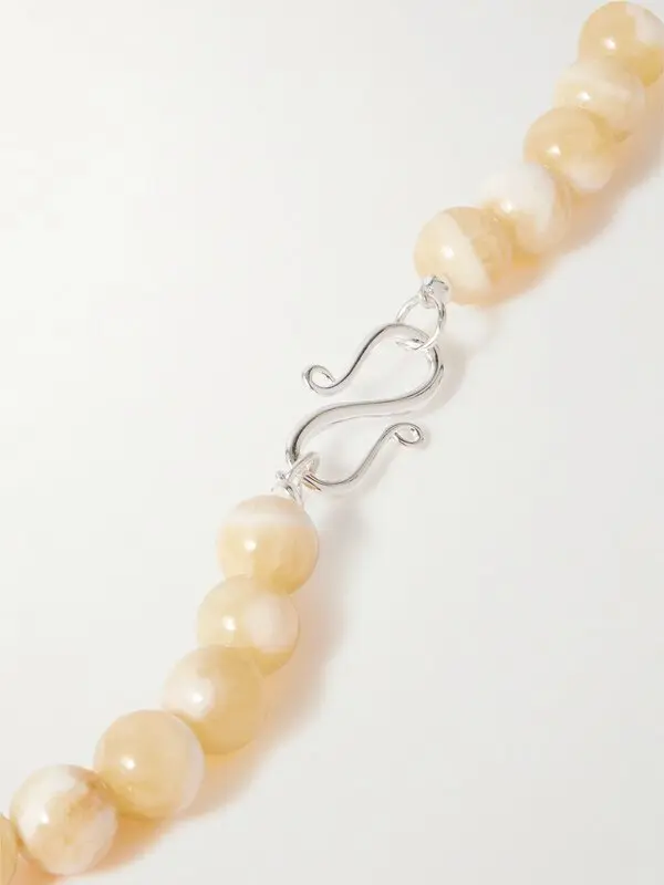 Lié Studio The Mary Silver Topaz Jade Necklace