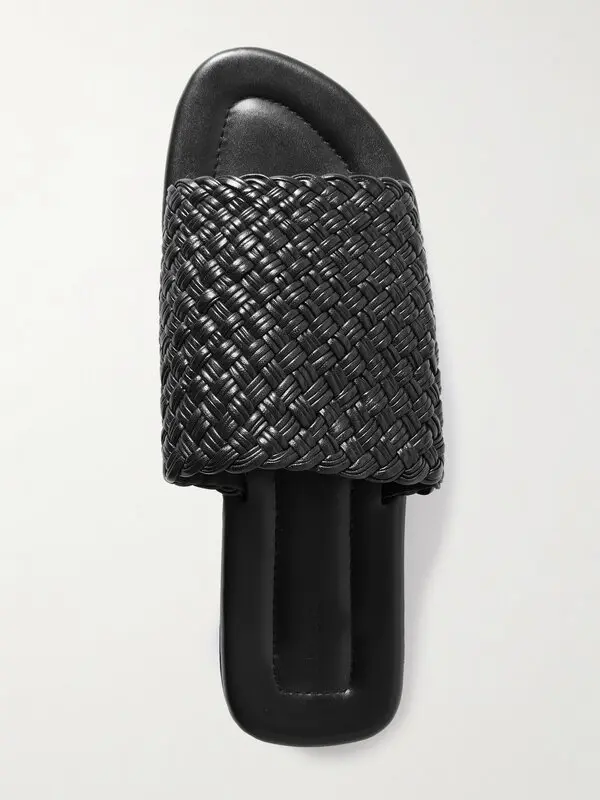 ST. AGNI Woven Leather Flat Sandals