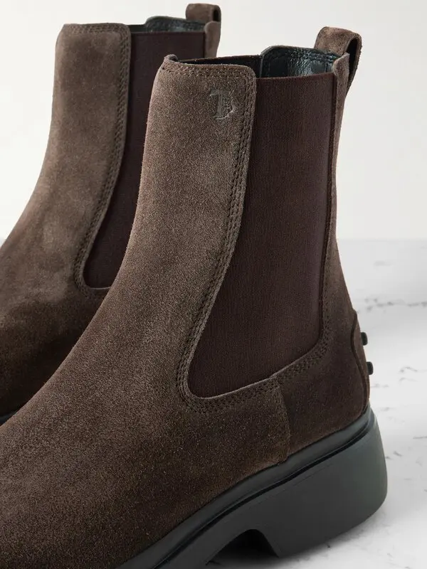 TOD'S Gomma Suede Chelsea Boots