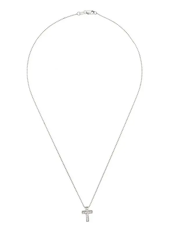 Dsquared2 Sterling Crystal Embellished Cross Pendant Necklace - Silver