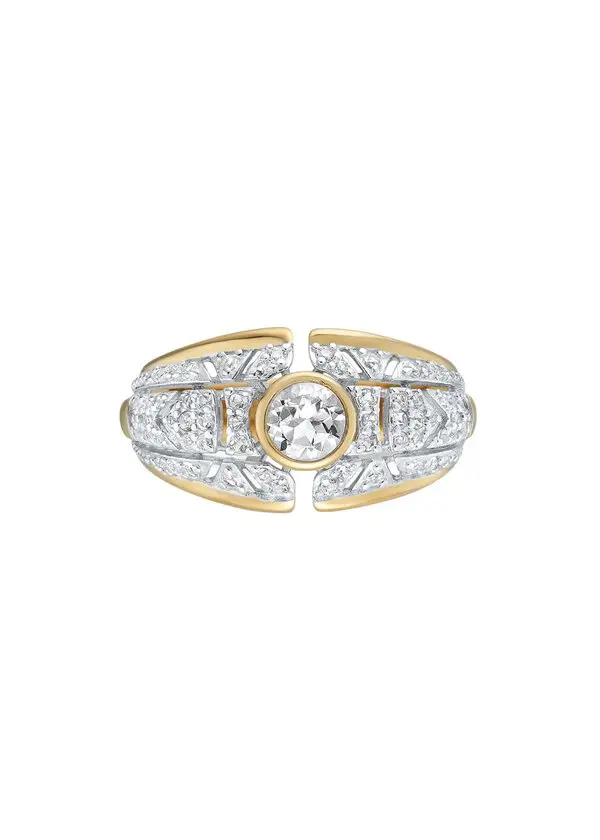 LAURA VANN 18kt Gold-vermeil Ring With White Topaz Crystal Embellishments - Silver