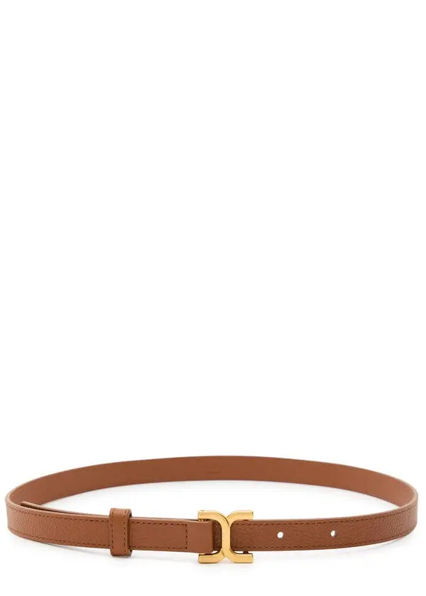 Chloé Marcie Grained-leather Belt - Tan