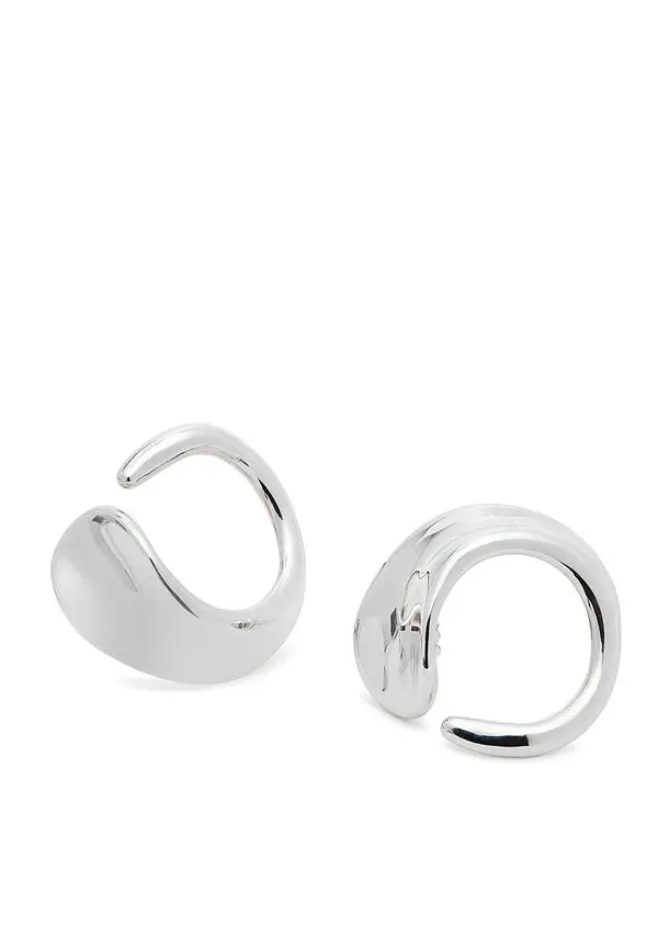 Agmes Marta Sculpted Hoop Earrings - Silver