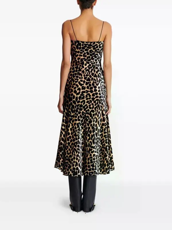 Balmain Midi Leopard-print Velvet Dress