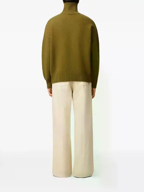 AMI Paris De Coeur Funnel Neck Sweater - Green