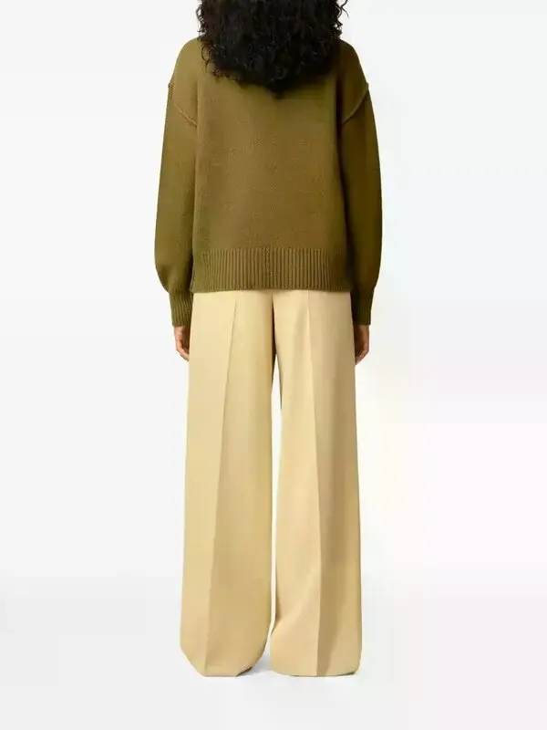 AMI Paris De Coeur Funnel Neck Sweater - Green