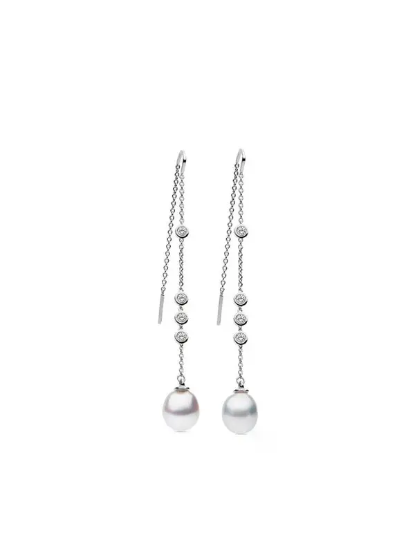 AUTORE MODA Portia Crystal-embellished Pearl Drop Earrings - Silver