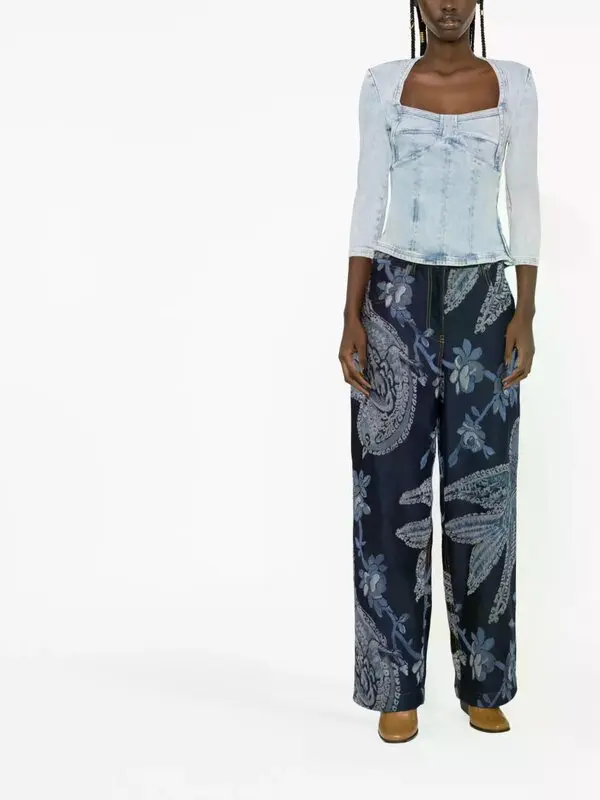 Isabel Marant Étoile Vanio Denim Corset Top - Blue