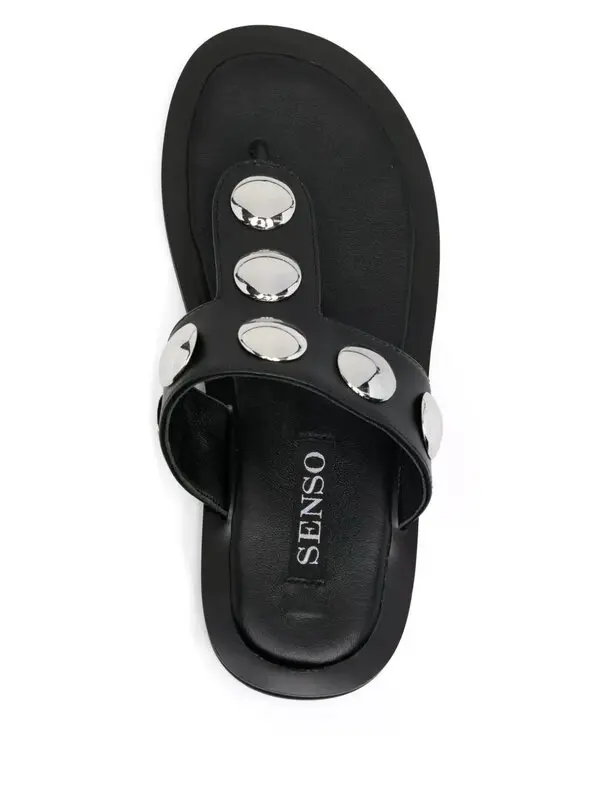 Senso Anna Sandals With Silver Tone Embellishments - Black