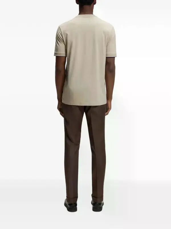 BOSS Cotton-jersey T-shirt With Signature-stripe Cuffs