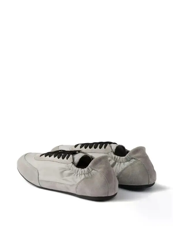 Prada Collapsible Lace-up Sneakers - Grey