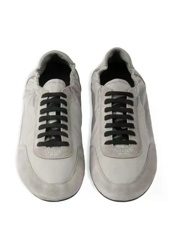 Prada Collapsible Lace-up Sneakers - Grey