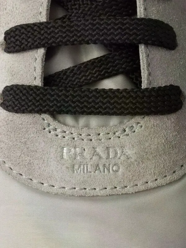 Prada Collapsible Lace-up Sneakers - Grey