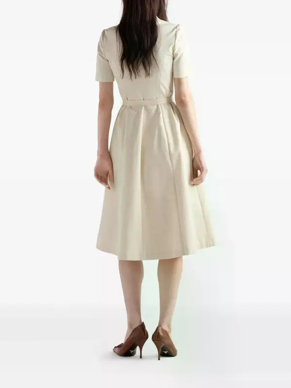 Prada Zip-front Flared Dress - Neutrals