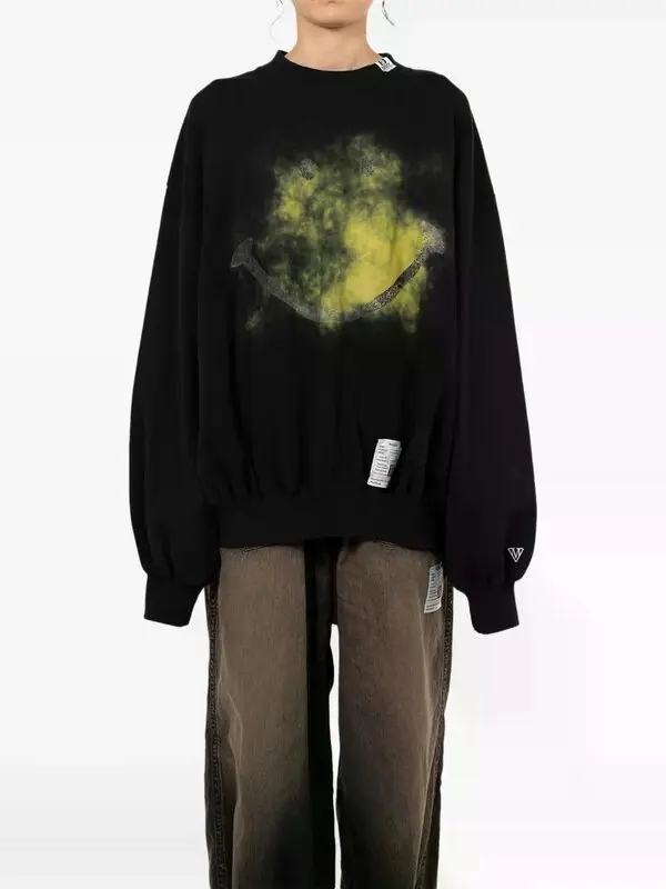 Mihara Yasuhiro Smiley Face Print Sweatshirt - Black