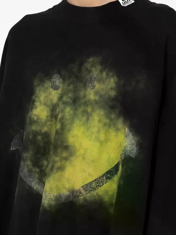 Mihara Yasuhiro Smiley Face Print Sweatshirt