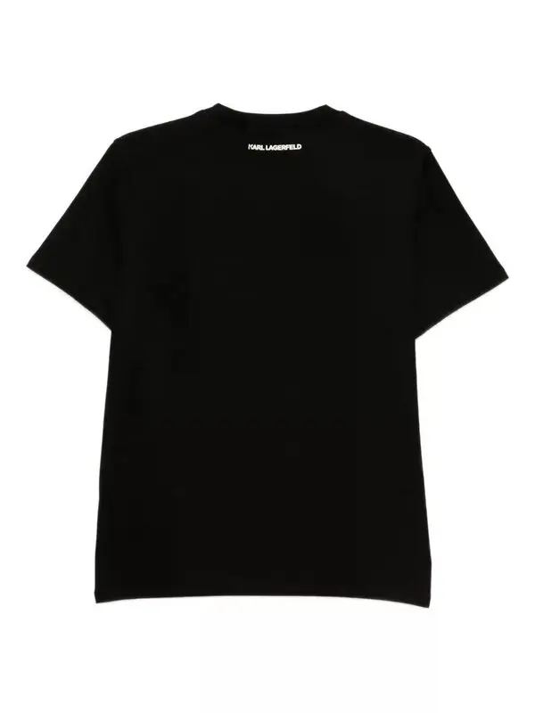 Karl Lagerfeld Logo Embroidered T-shirt - Black