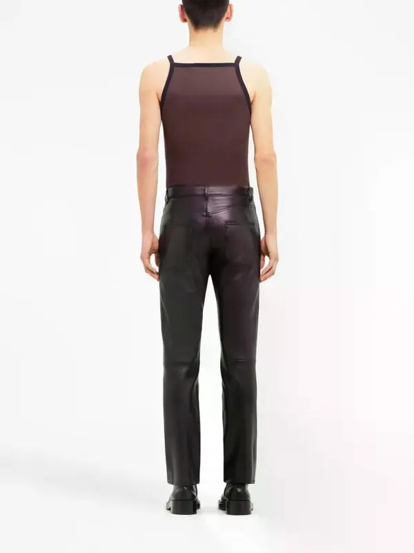 COURREGES Lambskin Straight-leg Trousers