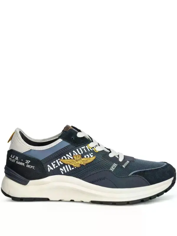 AERONAUTICA MILITARE Logo Embroidered Sneakers - Blue