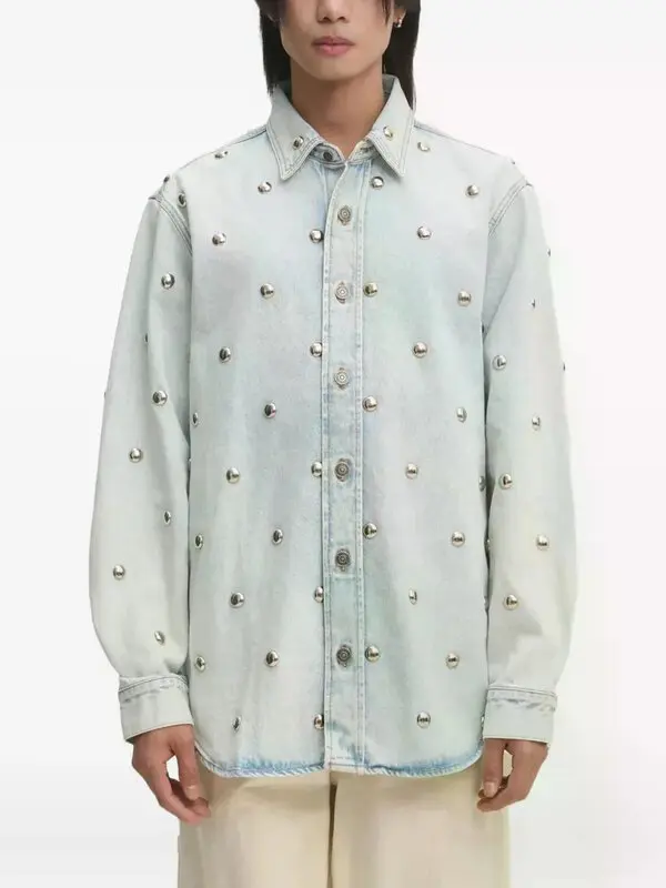 Fiorucci Studded Denim Shirt - Blue
