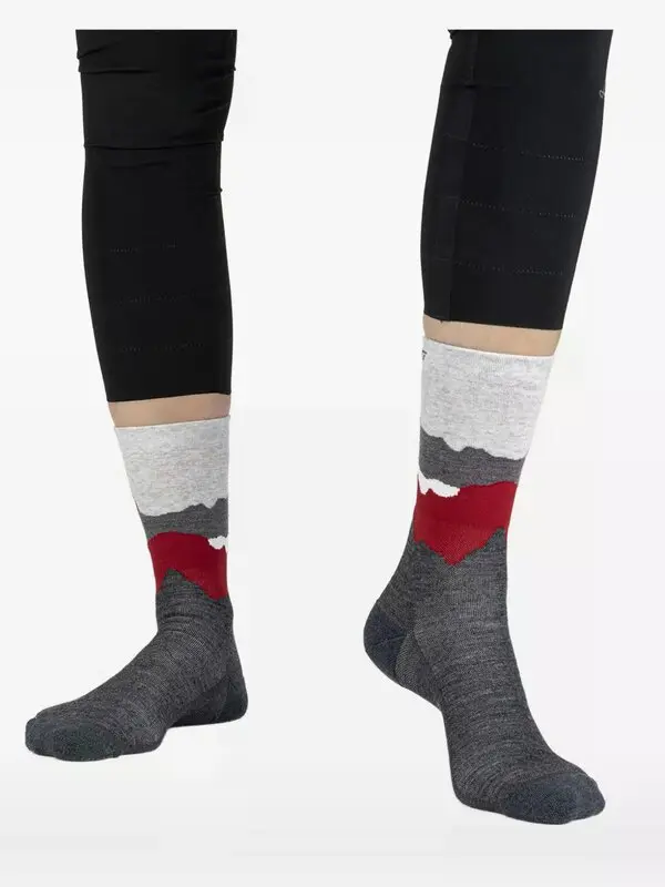 LAMUNT Landscape Print Merino Wool Blend Socks - Grey