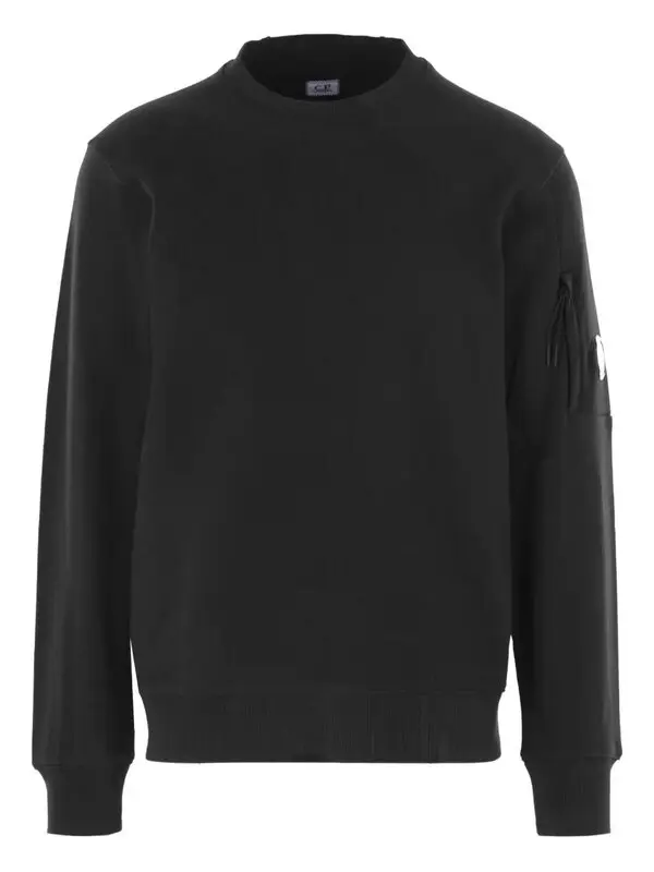 C.P. COMPANY Pocket Detail Crew Neck Sweatshirt - Black