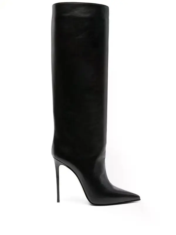 LE SILLA Eva 120mm Stiletto Heel Knee-length Leather Boots - Black