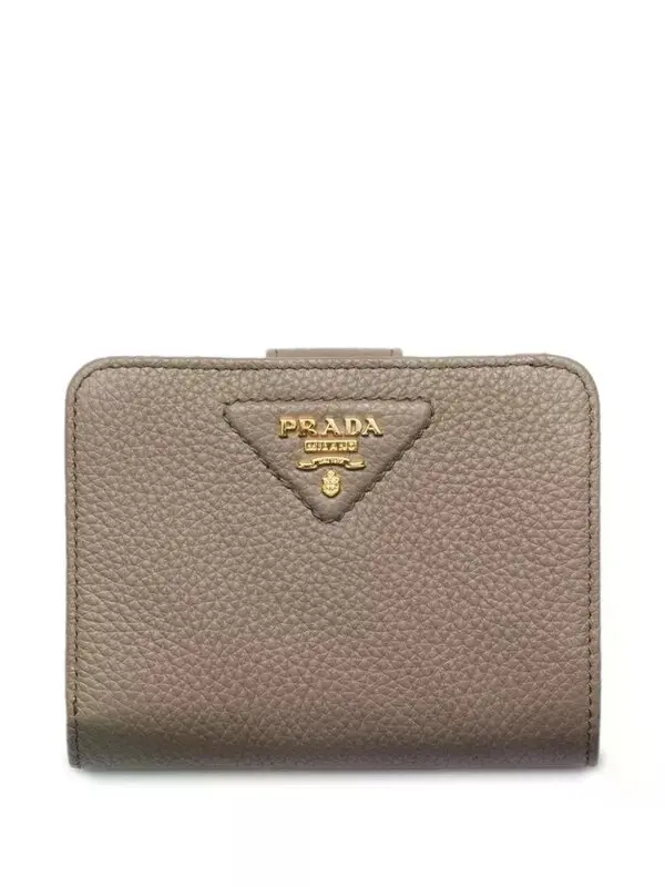 Prada Small Textured Wallet - Neutrals