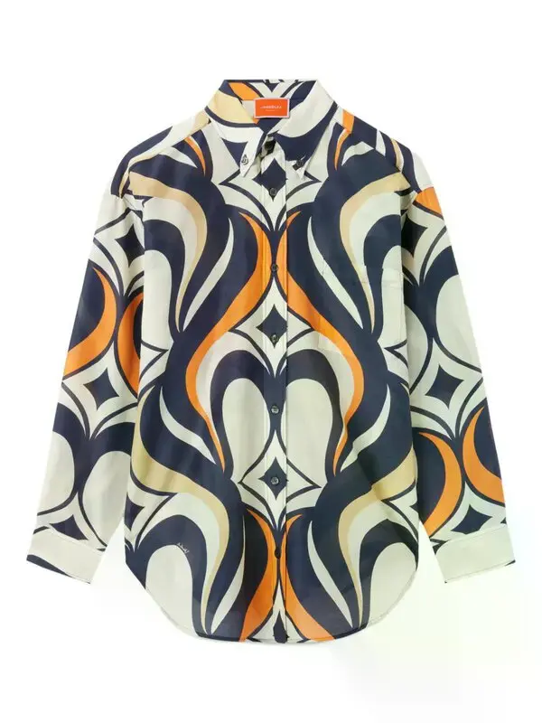 La DoubleJ Abstract Print Shirt - Blue