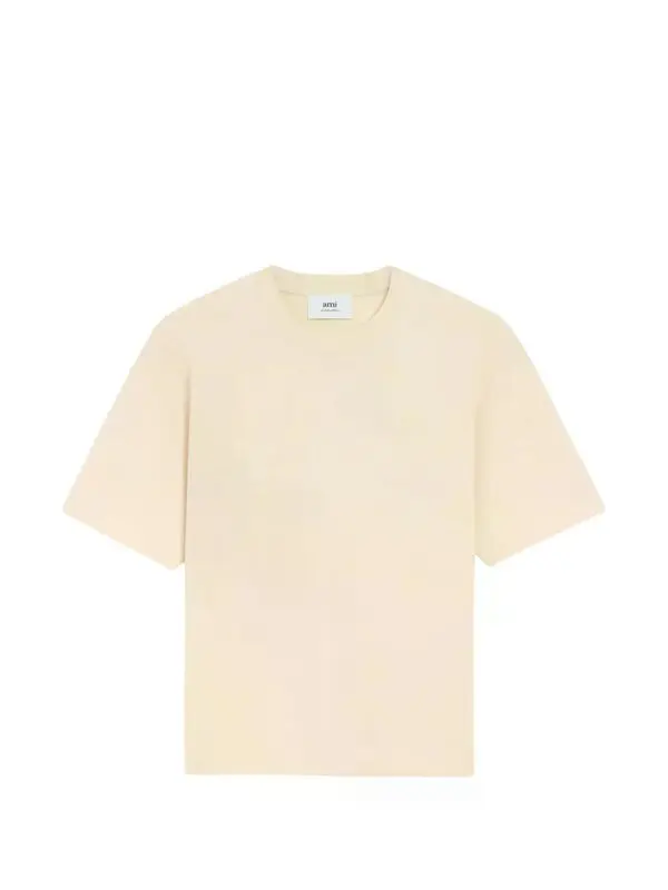 AMI Paris De Coeur Heavy Cotton Jersey T-shirt - Neutrals