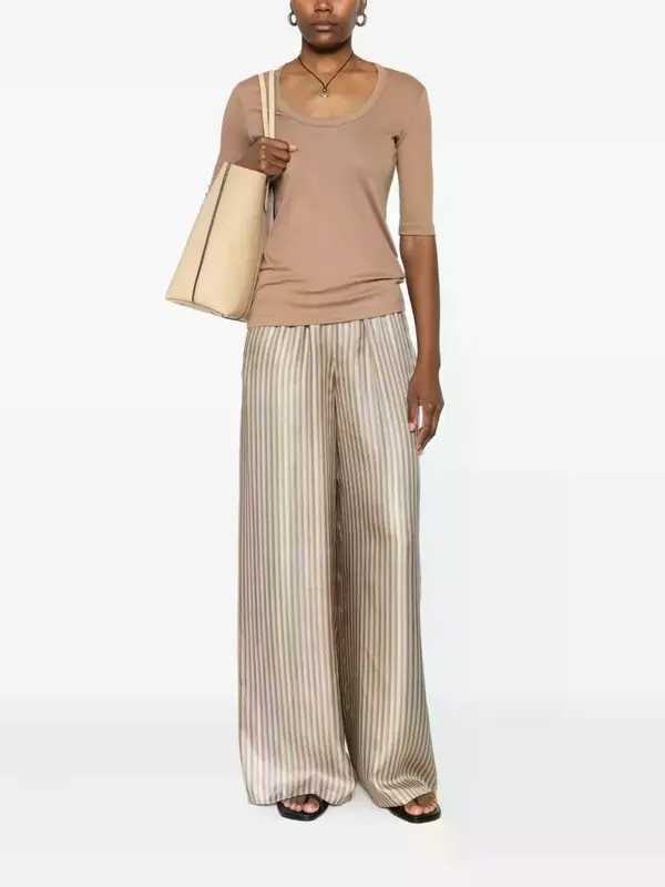 Fabiana Filippi Embellished Neckline Top - Brown
