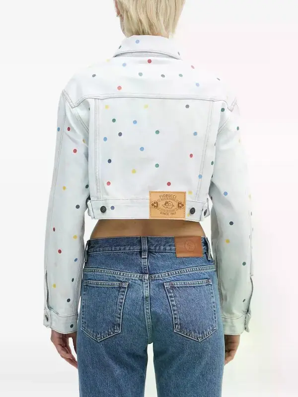 Fiorucci Polka Dot Cropped Denim Jacket