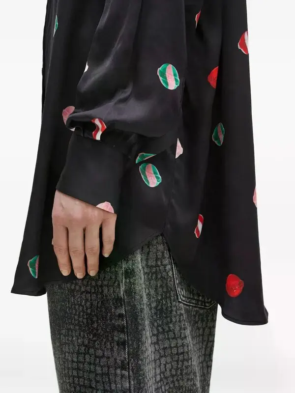 Fiorucci Graphic Print Satin Shirt