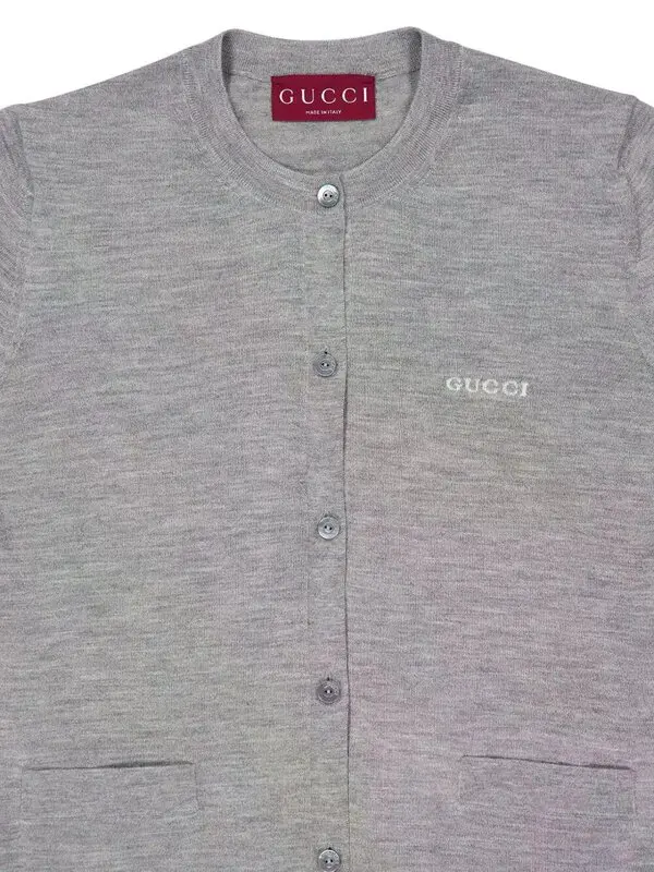 Gucci Embroidered Logo Button-up Cardigan