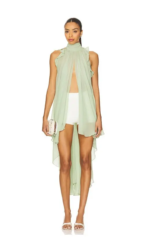 LA FUORI Gathered Halter Top - Sage