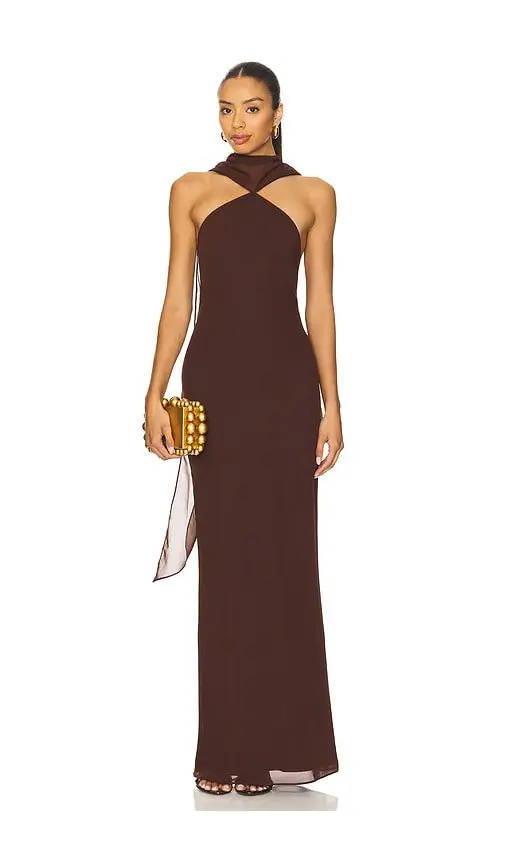 Amanda Uprichard Ashton Maxi Dress - Chocolate